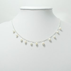 Floating Pearl Necklace, Freshwater Pearl Necklace, Floating Gemstone ...