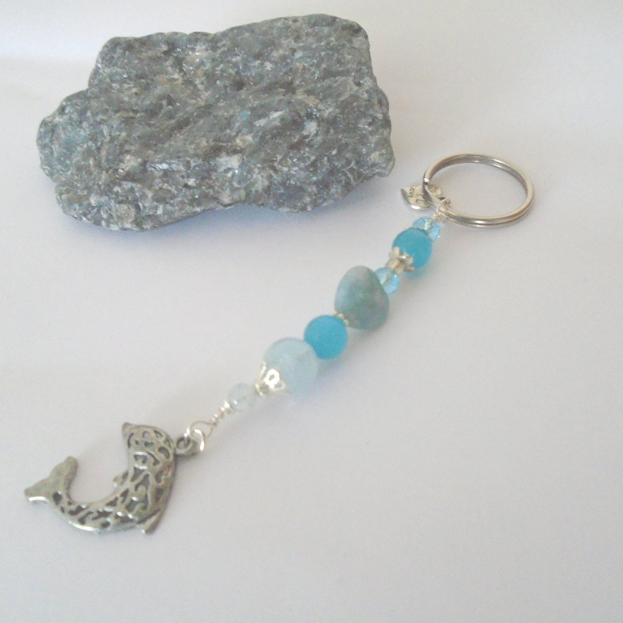 Dolphin Key Ring Charm Key Chain Beaded Keyring Blue - Etsy Australia