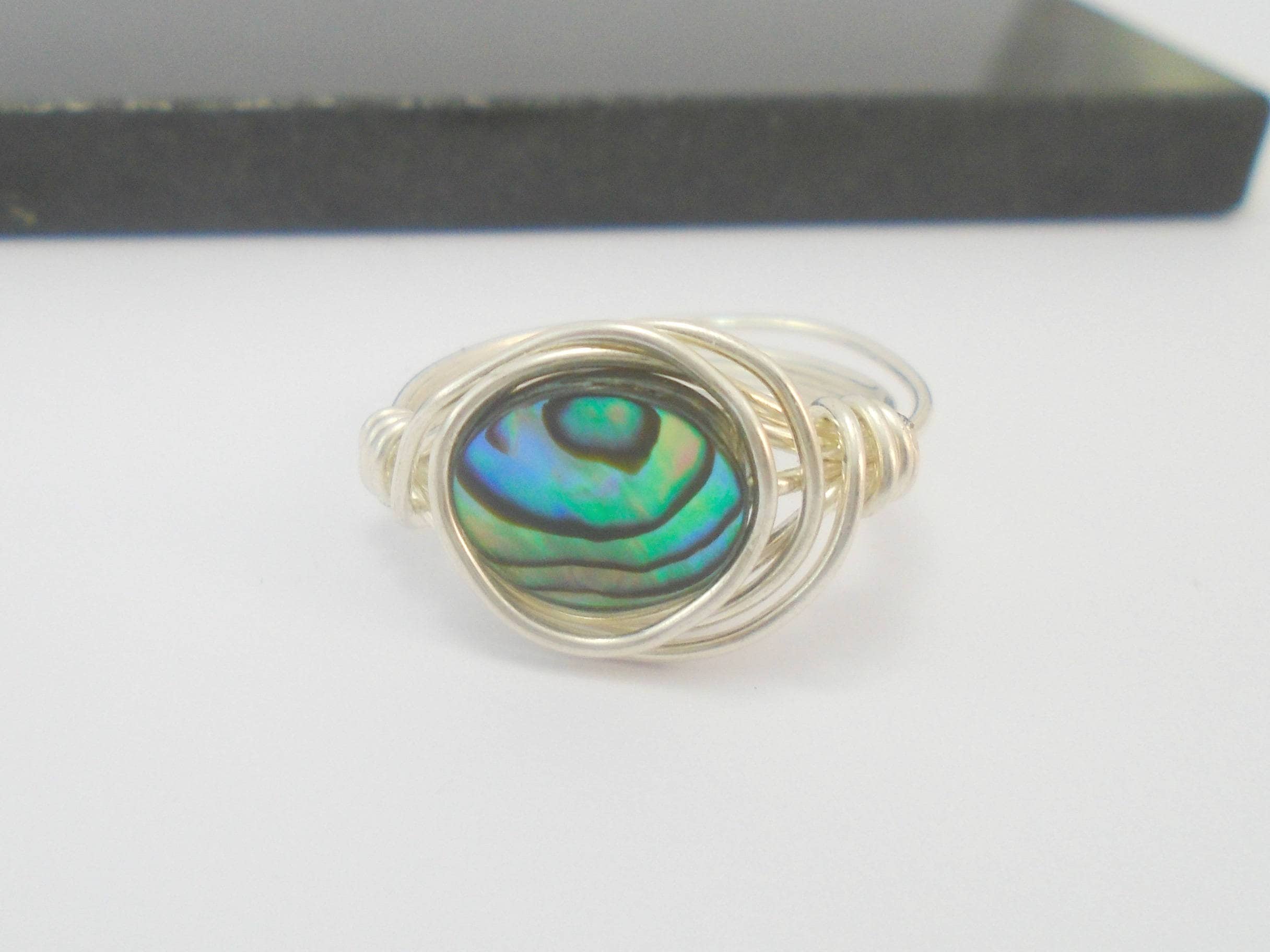 Abalone Shell Ring Abalone Ring Abalone Wire Wrapped Ring | Etsy