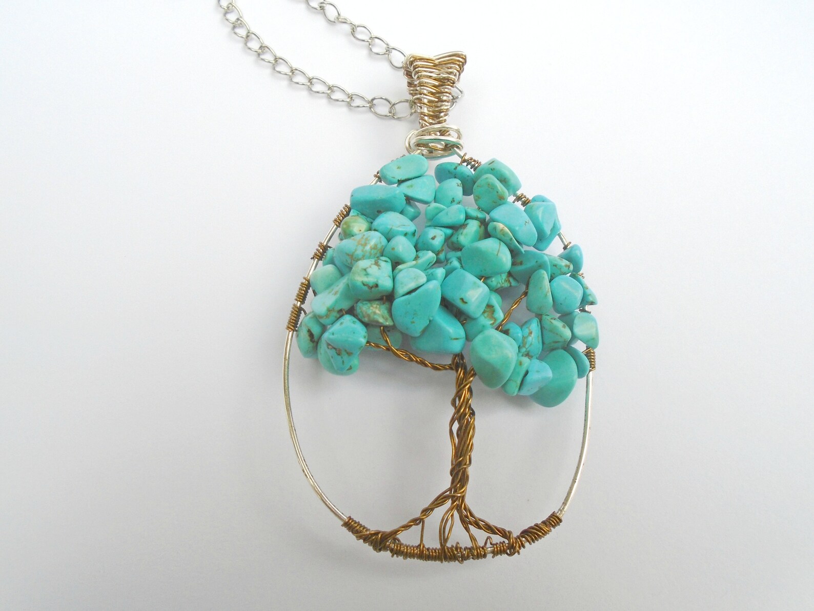 Turquoise Tree of Life Pendant Turquoise Pendant Gemstone - Etsy