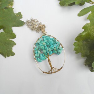 Turquoise Tree of Life Pendant, Turquoise Pendant, Gemstone Tree ...
