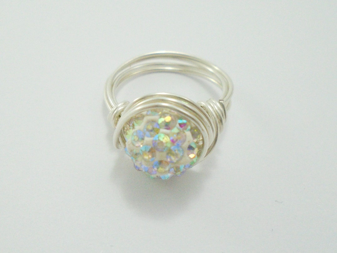 White Crystal Ring, Crystal Ring, White Ring, Bling Ring, Crystal ...