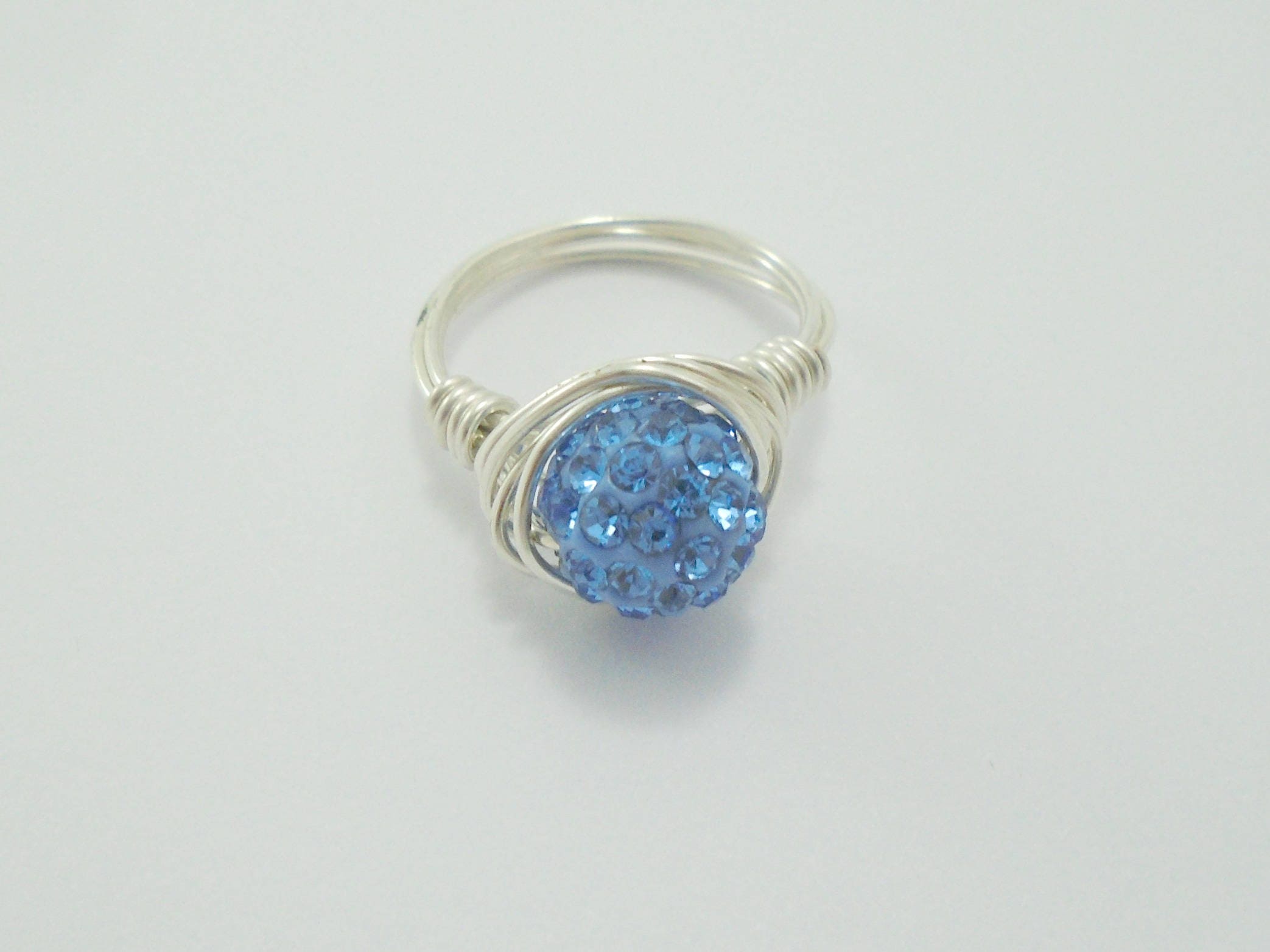 Crystal Ring Blue Crystal Ring Blue Ring Bling Ring - Etsy Polska