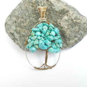 Turquoise Tree of Life Pendant, Turquoise Pendant, Gemstone Tree ...