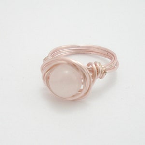 Rose Quartz Copper Ring Rose Quartz Ring Rose Quartz - Etsy UK
