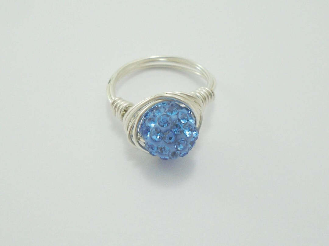 Crystal Ring, Blue Crystal Ring, Blue Ring, Bling Ring, Crystal Cluster ...