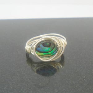 Abalone Shell Ring, Abalone Ring, Abalone Wire Wrapped Ring, Boho Ring ...