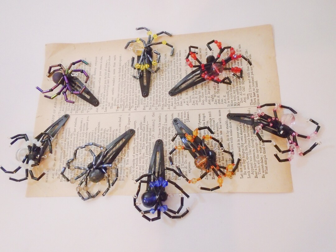 Beaded Spider Snap Clip Spider Hair Clip Halloween Hair - Etsy