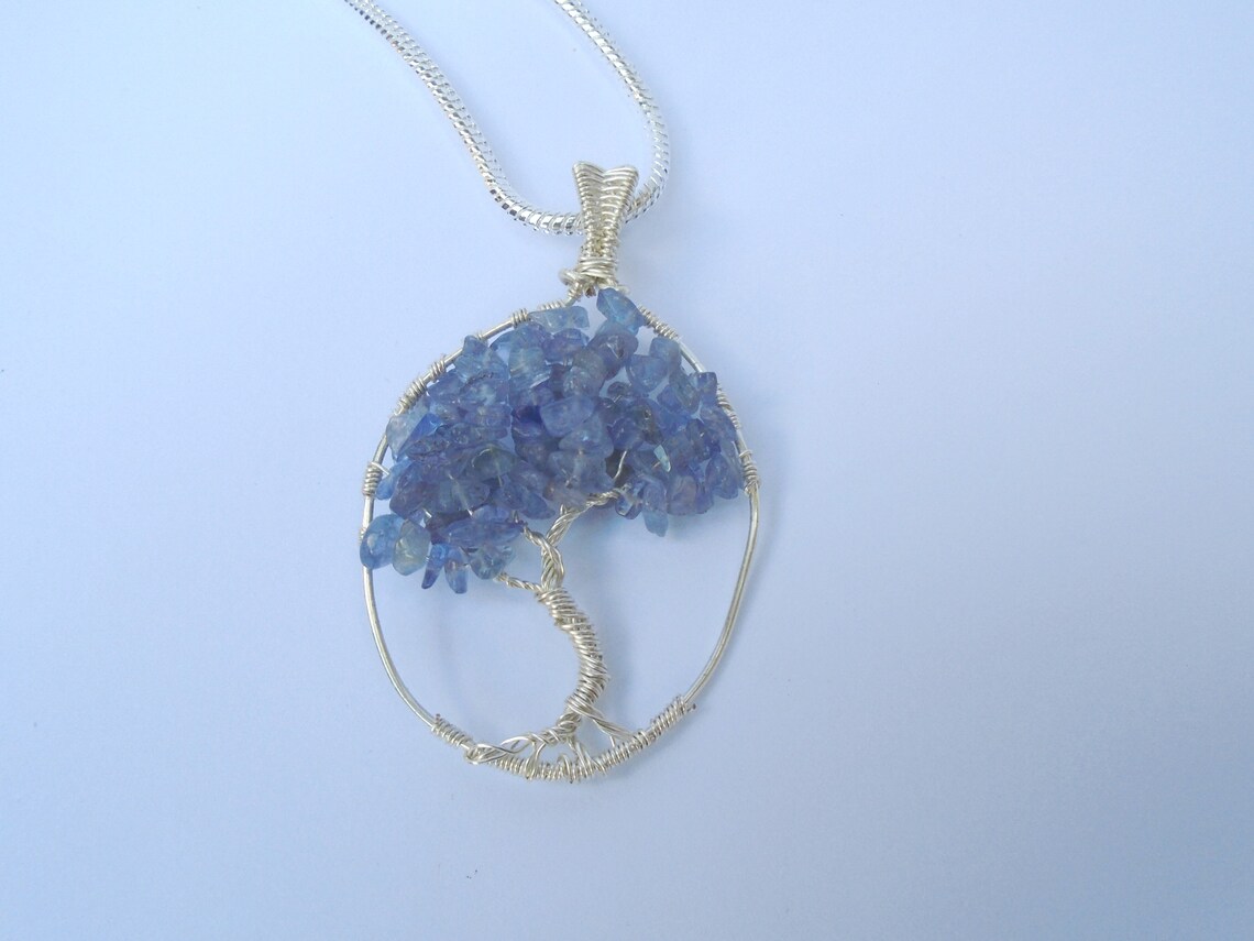 Tanzanite Necklace Tanzanite Pendant Tanzanite Tree of Life - Etsy UK
