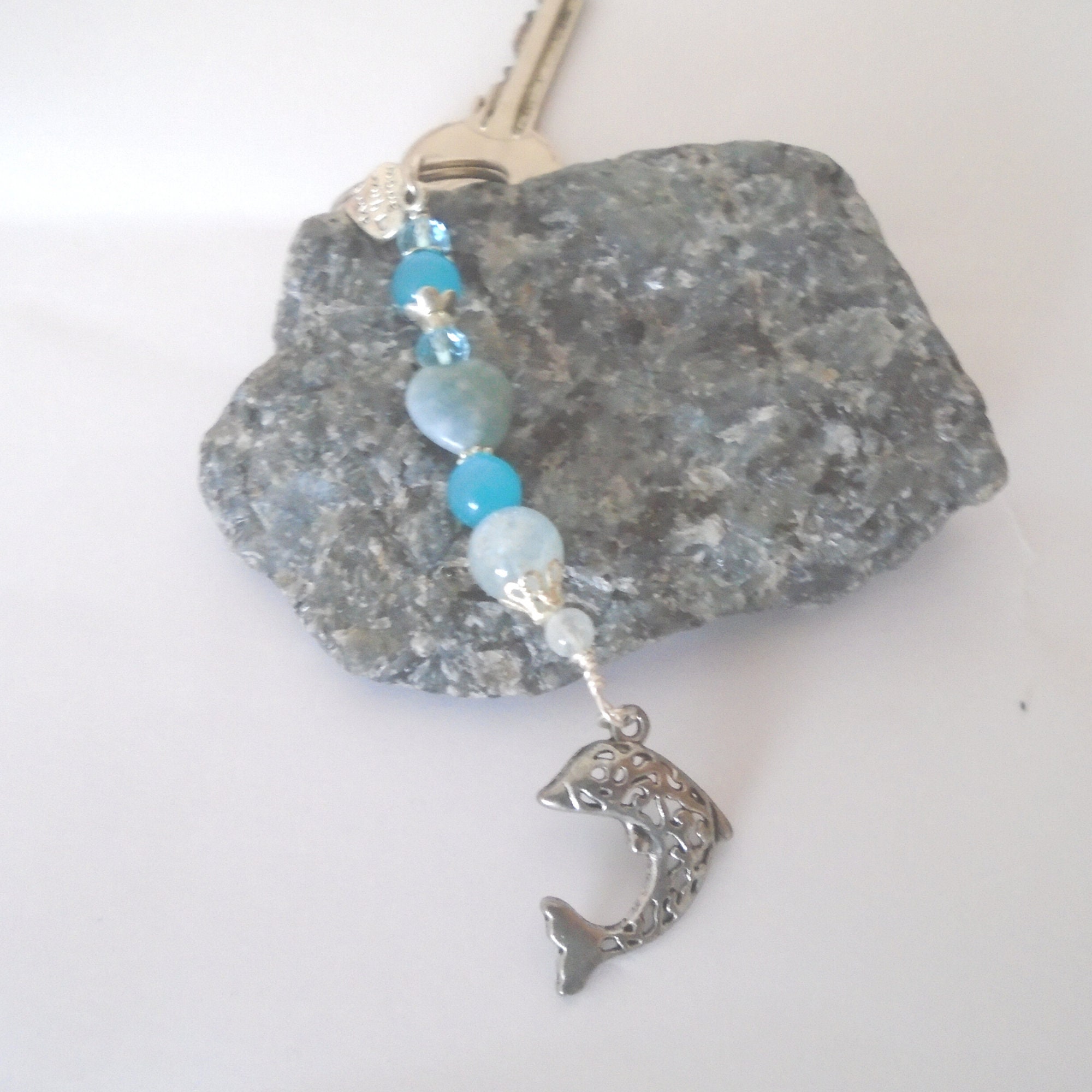 Dolphin Key Ring Charm Key Chain Beaded Keyring Blue - Etsy Australia