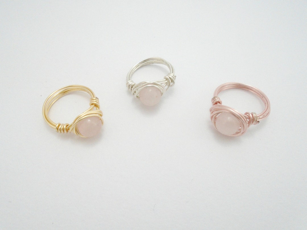 Rose Quartz Copper Ring, Rose Quartz Ring, Rose Quartz Jewelry, Pink ...