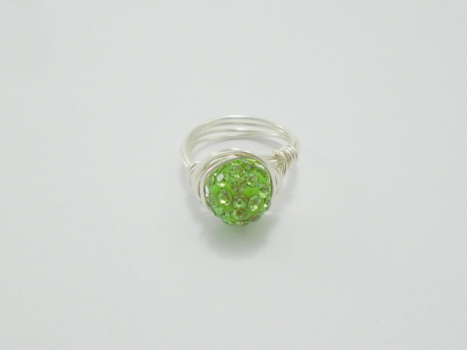Green Crystal Ring Crystal Ring Green Ring Bling Ring - Etsy