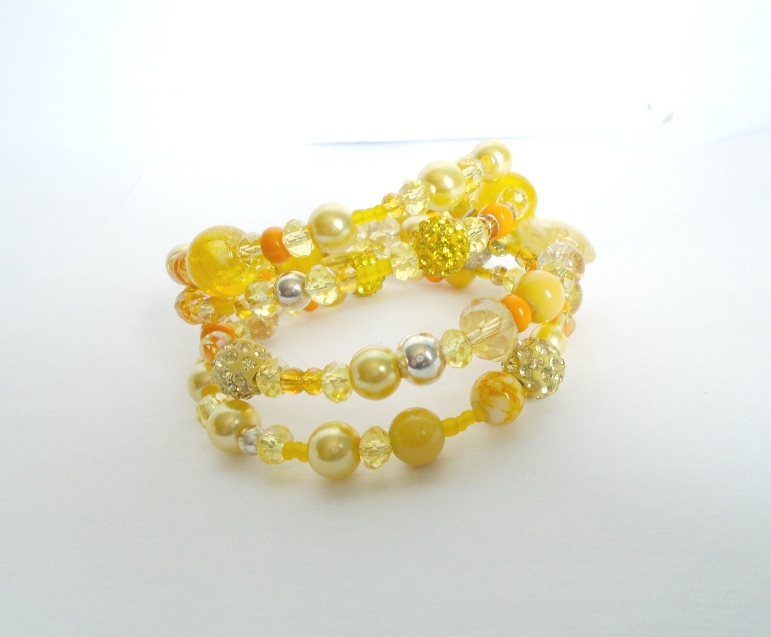 Yellow Memory Wire Bracelet Layering Bracelet Stacking | Etsy