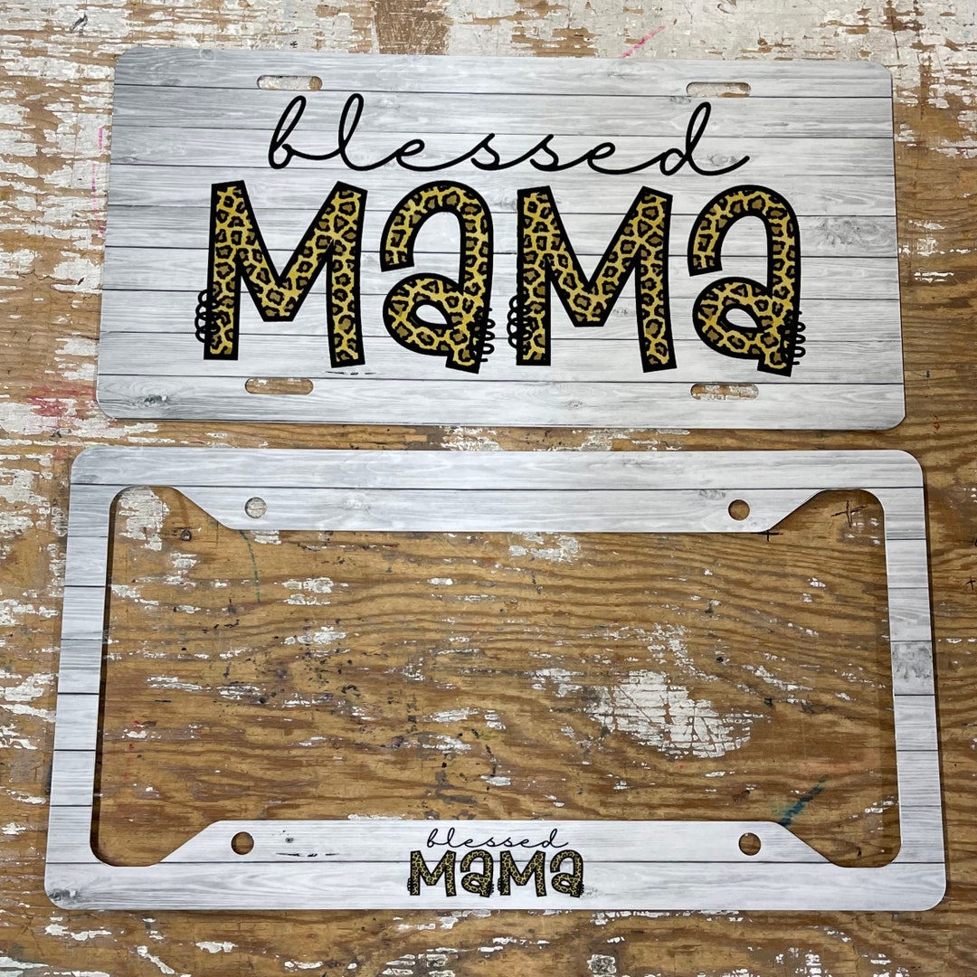 Blessed Mama License Plate: Leopard Print Car Tag - Etsy