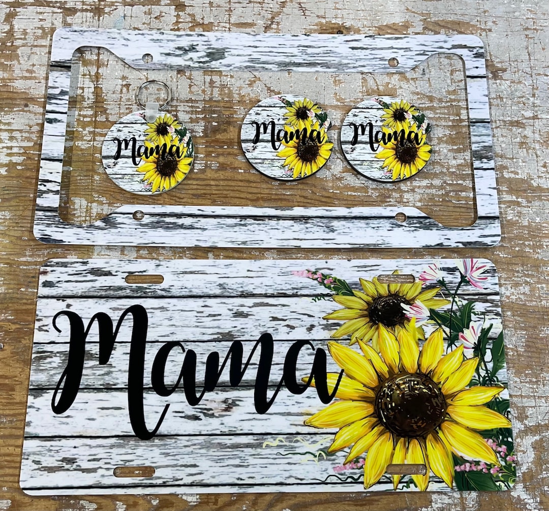 Mama License Plate Mama Car Tag Sunflower Car Tag Personalized With ANY ...