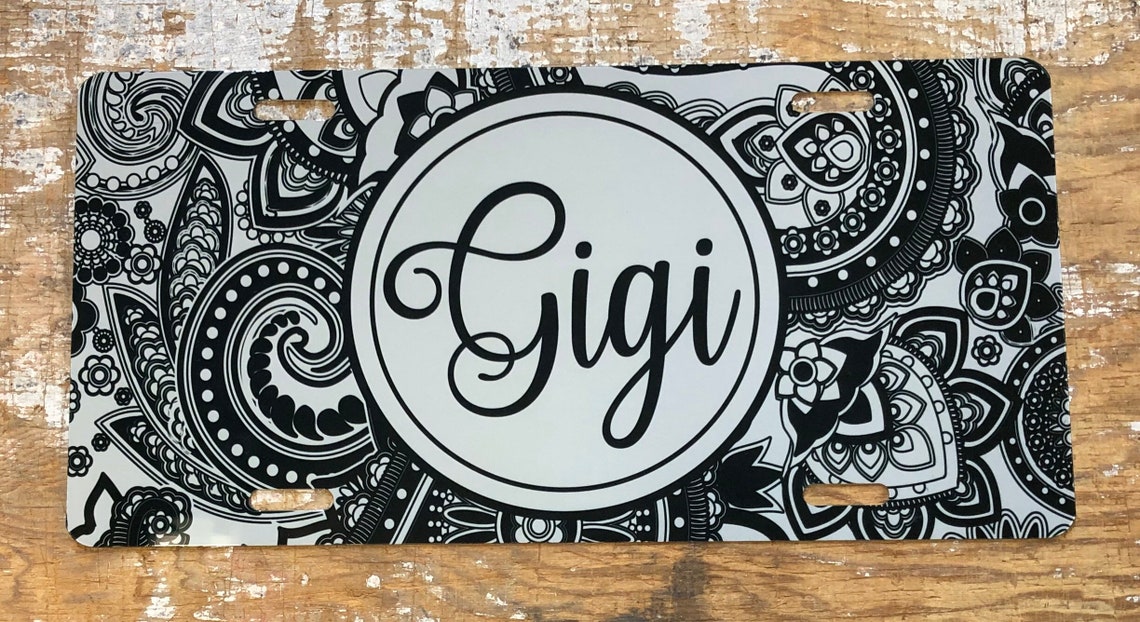 Paisley Monogram License Plate Paisley Personalized License | Etsy