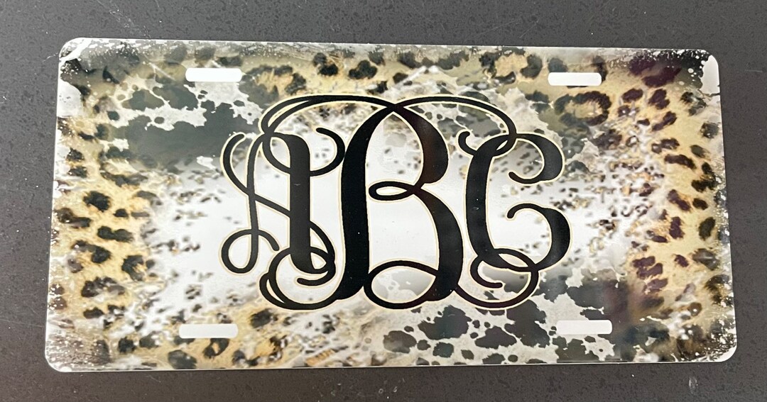 Leopard Cow Print License Plate: Personalized Monogram Car Tag - Etsy