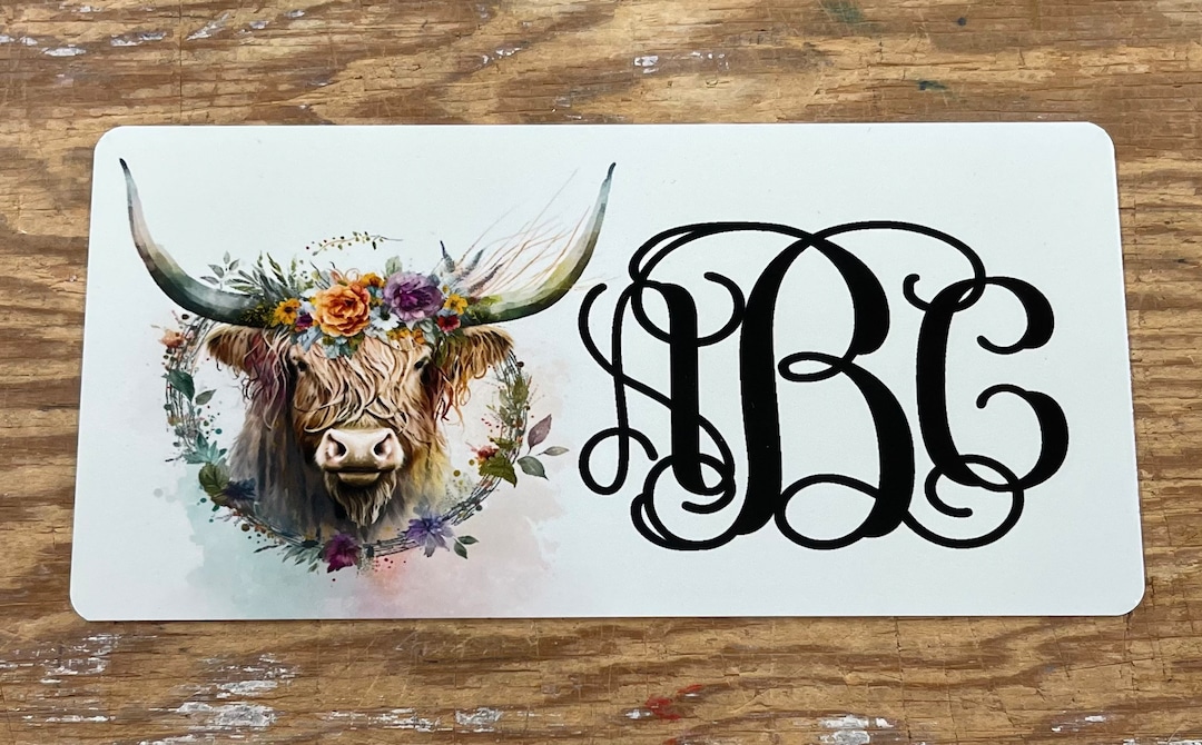Highland Cow License Plate: Personalized Car Tag - Etsy