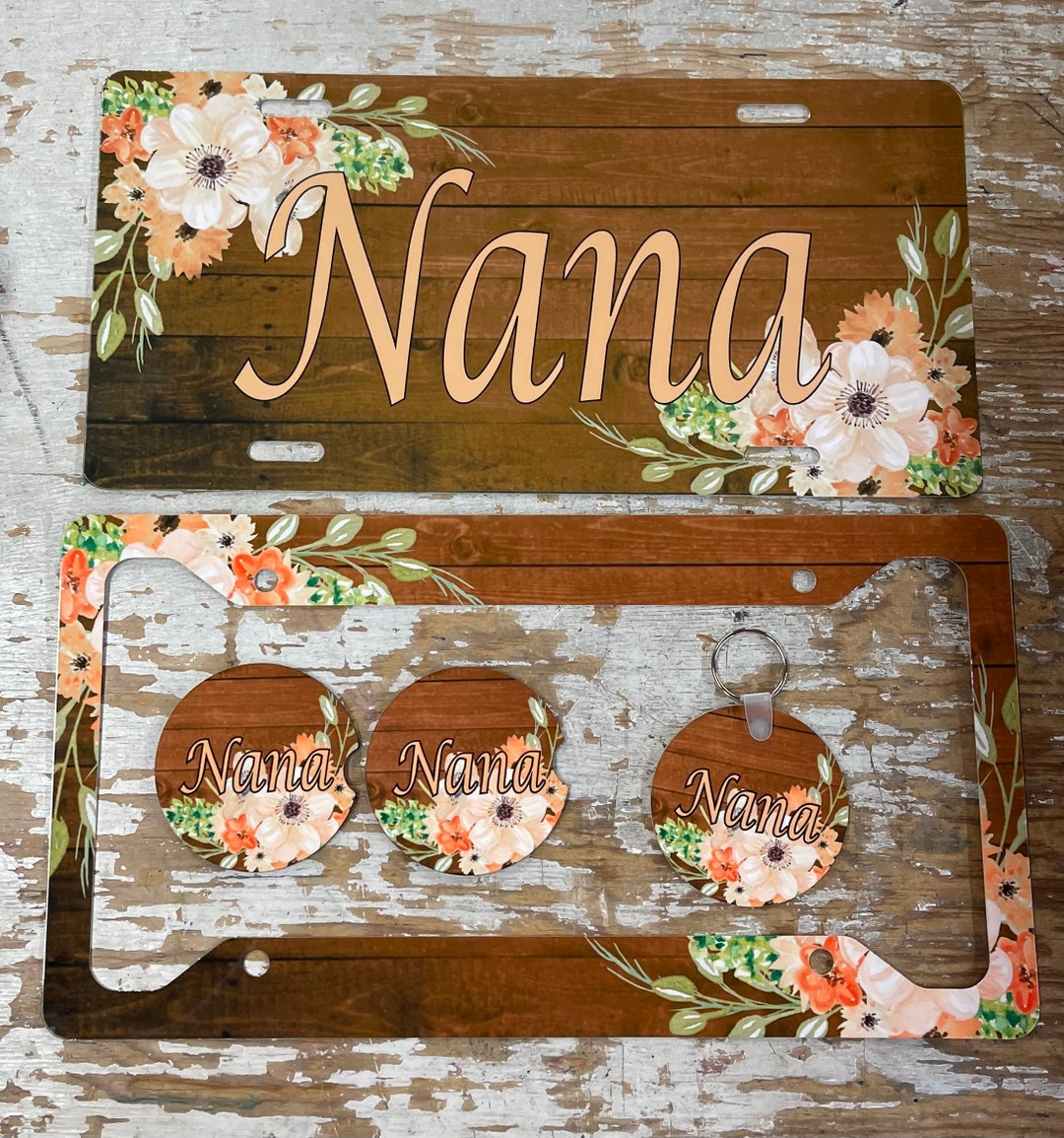 Nana License Plate Any Name on Car Tag Nana Car Tag Mimi License Plate ...