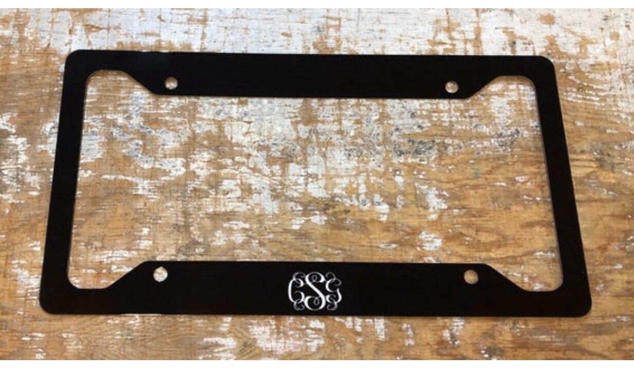 Black Monogram License Plate Personalized Black License Plate - Etsy