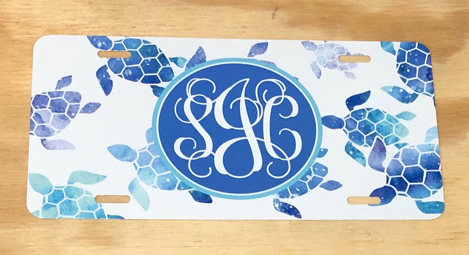 Turtle Monogram License Plate Personalized License Plate - Etsy