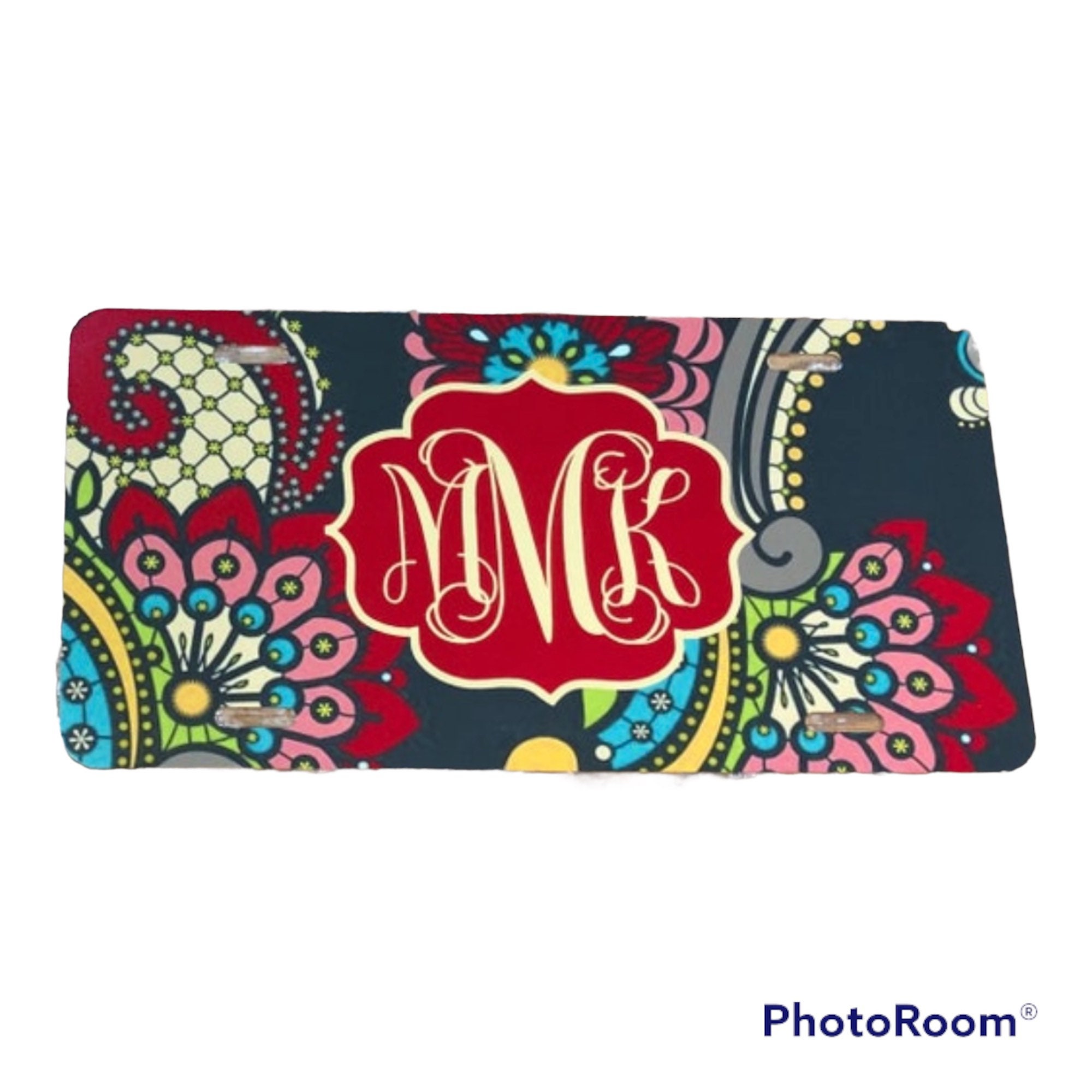 Paisley Monogram License Plate Personalized License Plate - Etsy