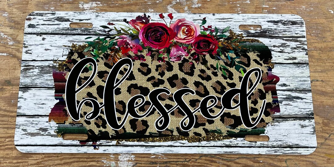 Blessed License Plate Blessed Car Tag Frame Keychain Coaster - Etsy