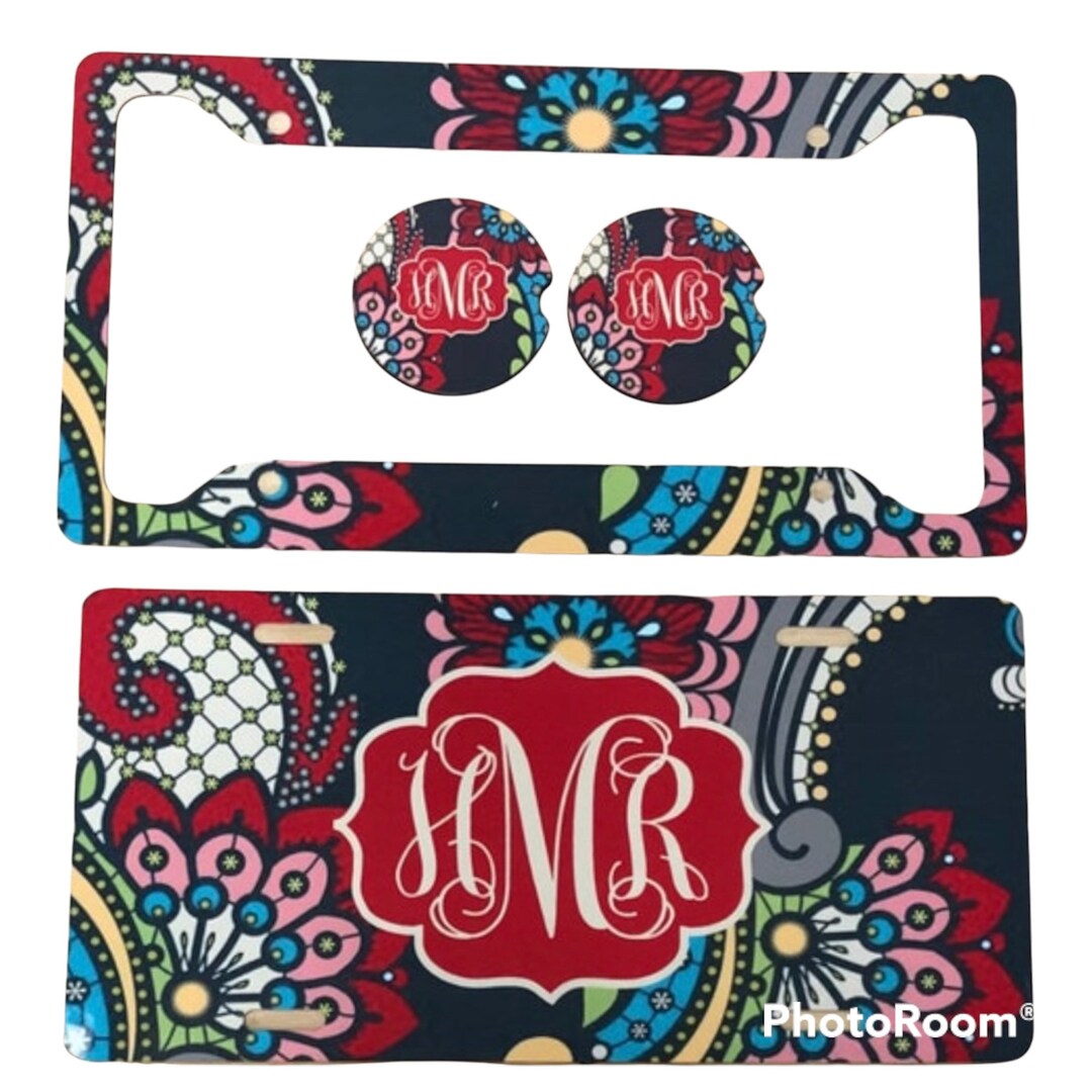 Paisley Monogram License Plate Personalized License Plate Paisley ...