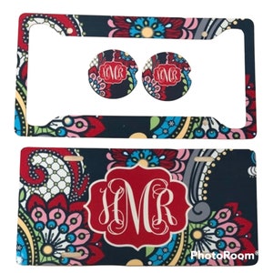 Paisley Monogram License Plate Personalized License Plate Paisley ...