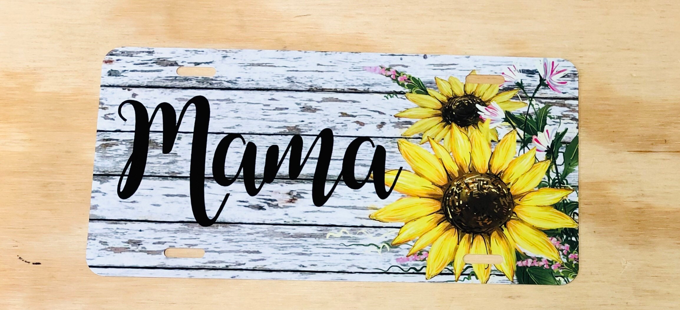 Mama License Plate Mama Car Tag Sunflower Car Tag Personalized - Etsy