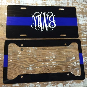 Blue Line License Plate Police License Plate Monogrammed Personalized ...