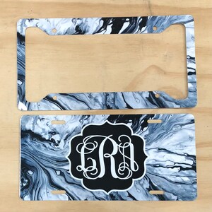 Marble Monogram License Plate Marble Like Monogram Car Tag Personalized ...