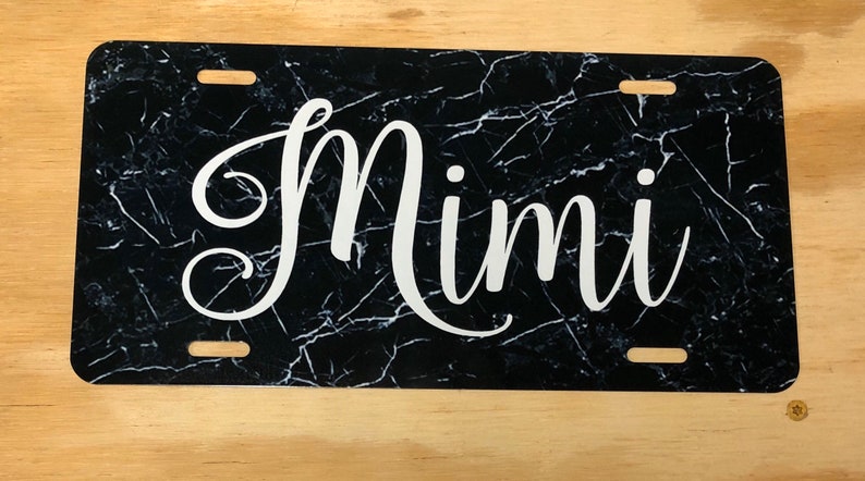Personalized Marble License Plate: Grandma Car Tag - Etsy