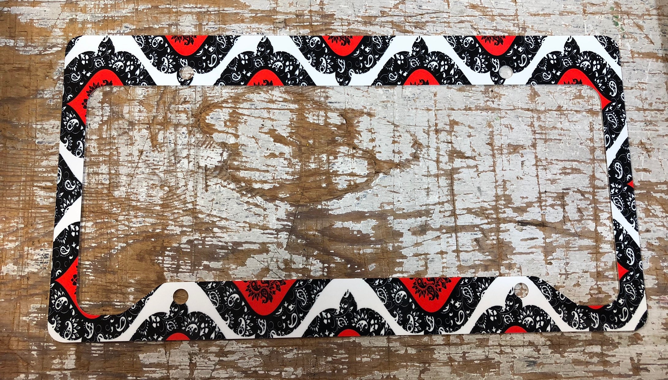 Red Damask Monogram License Plate Personalized License Plate | Etsy