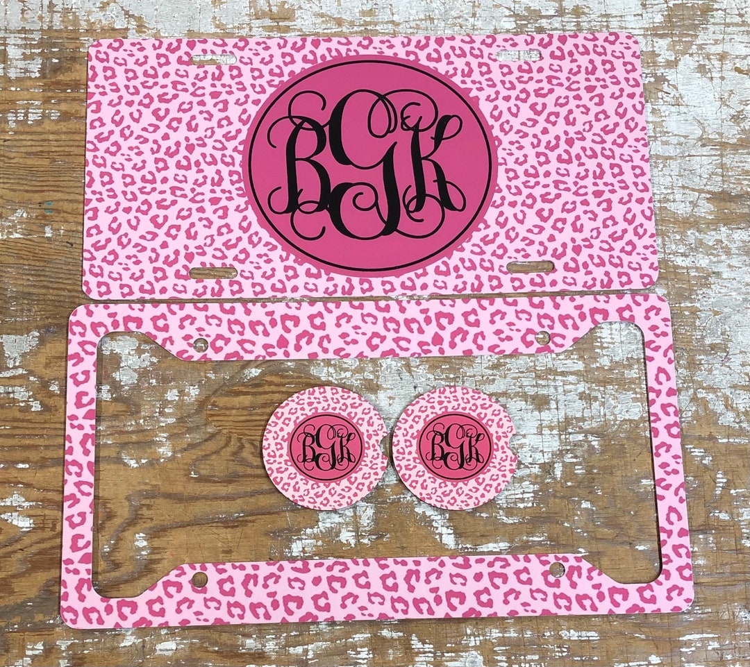 Personalized Pink Cheetah License Plate: Monogram Leopard Car Tag - Etsy