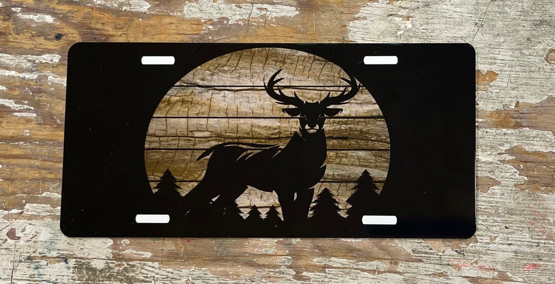 Deer License Plate Buck Car Tag Keychain Frame Coaster - Etsy