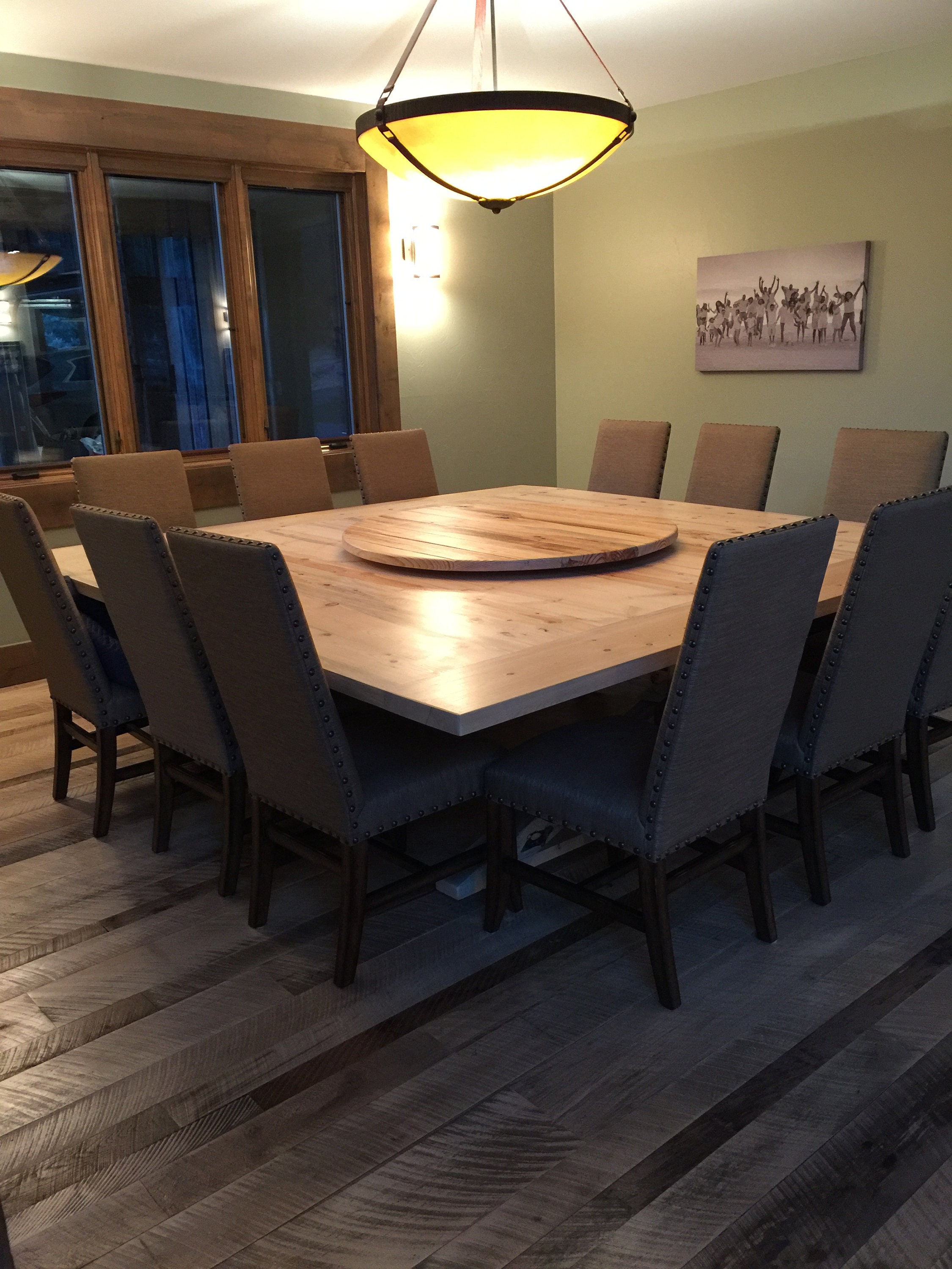 Square table with lazy susan store