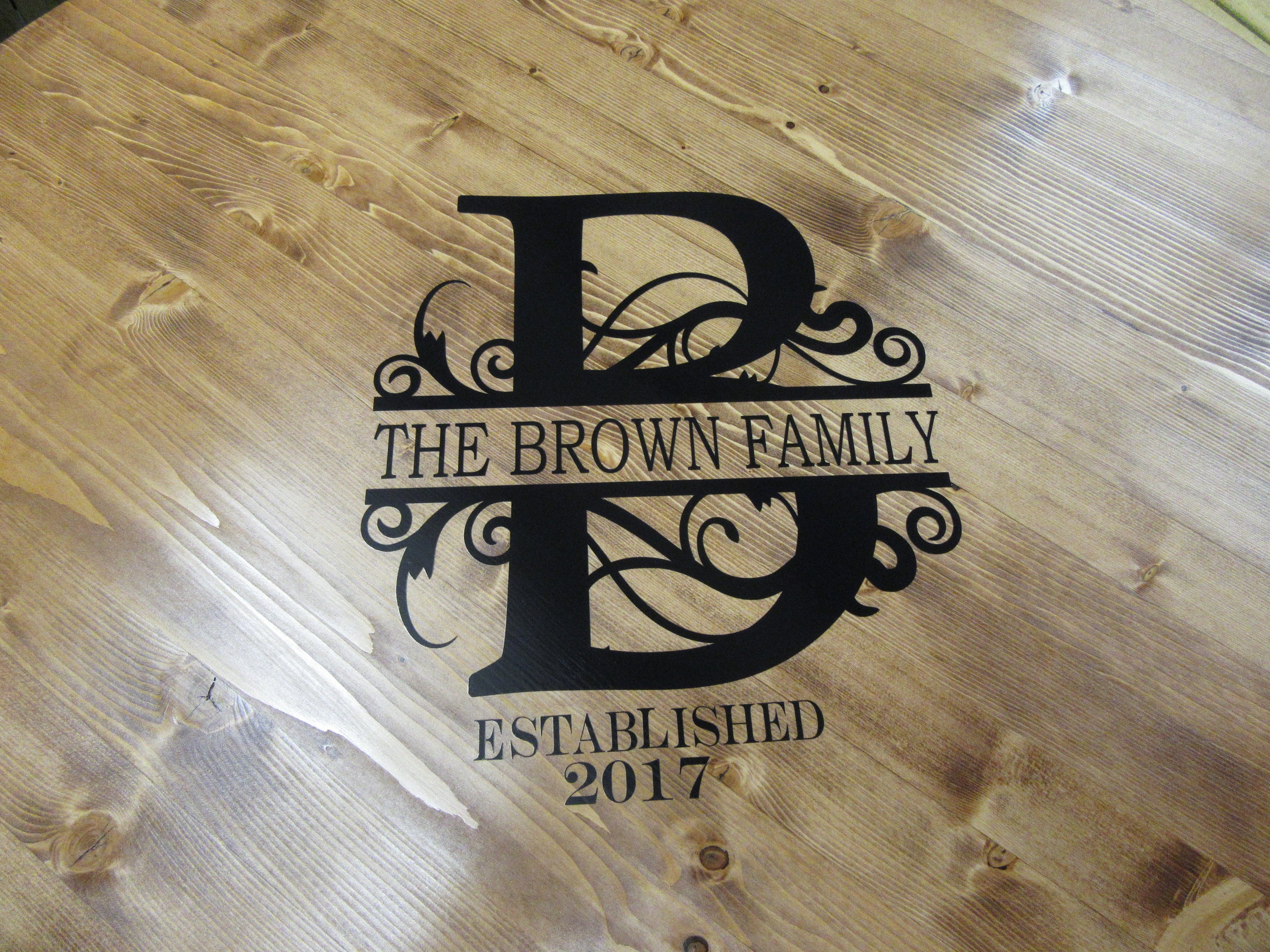 Personalized Wood Lazy Susan Monogram Stencil Logo - Etsy