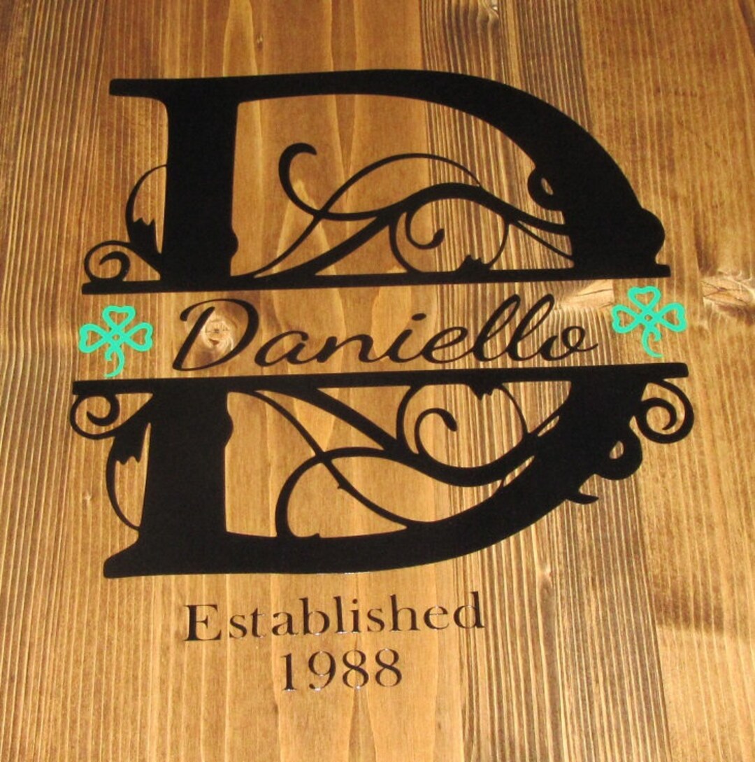 Personalized Wood Lazy Susan Monogram Stencil Logo - Etsy