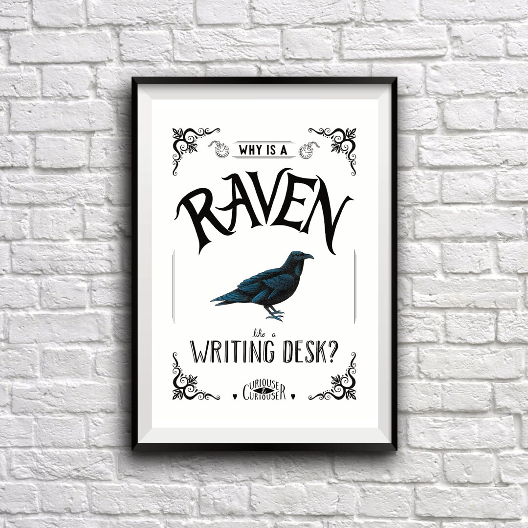 Raven Riddle Poster Alice in Wonderland Inspired Poster, Digital Print ...