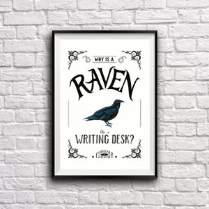 Raven Riddle Poster Alice in Wonderland Inspired Poster, Digital Print ...
