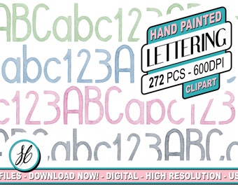 Watercolor Letters Clipart Set 4 Colors Upper and Lowercase - Etsy