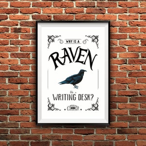 Raven Riddle Poster Alice in Wonderland Inspired Poster, Digital Print ...