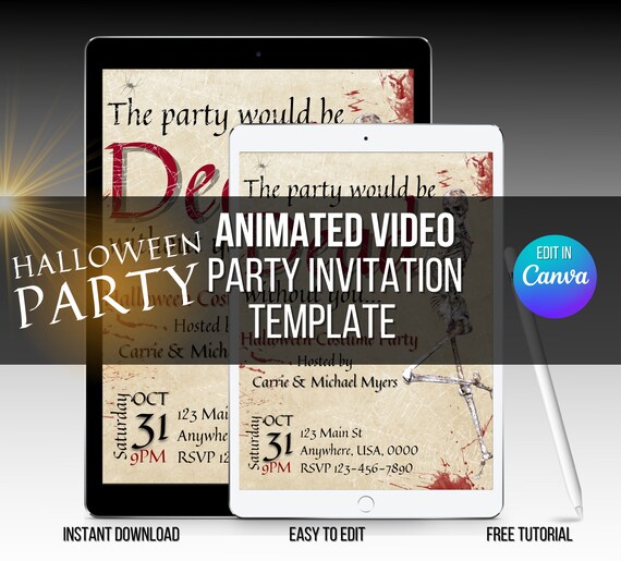 Editable Halloween Party Invitation Birthday Party Flyer - Etsy