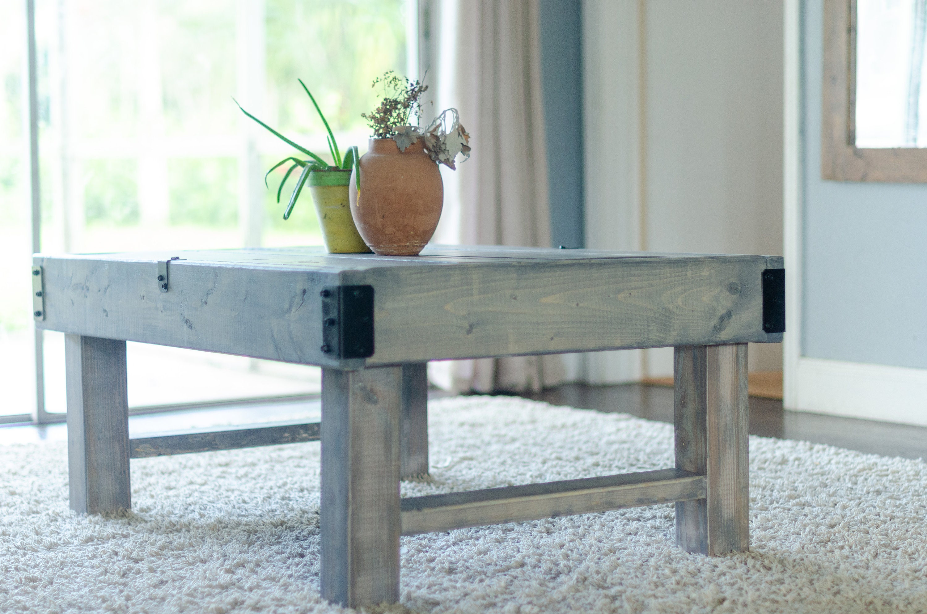Rustic Coffee Table, Farmhouse Coffee Table, Rustic Industrial Coffee ...