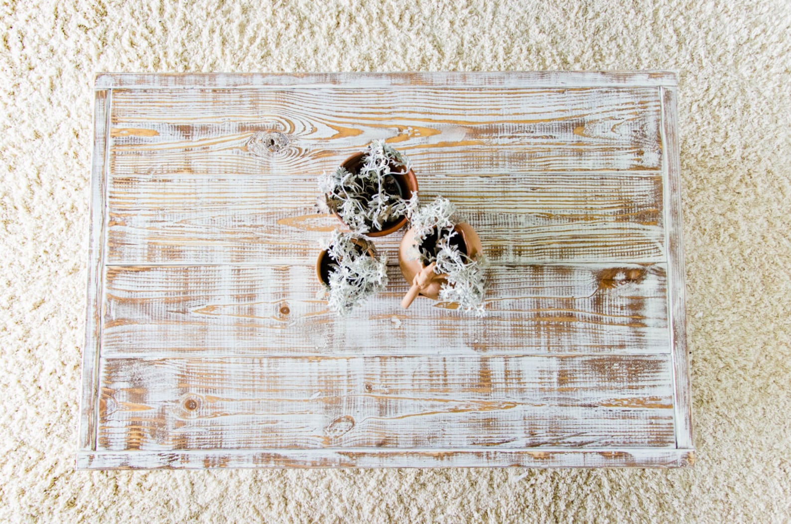 Handmade Whitewashed Rustic Coffee Table, Farmhouse Style - Etsy