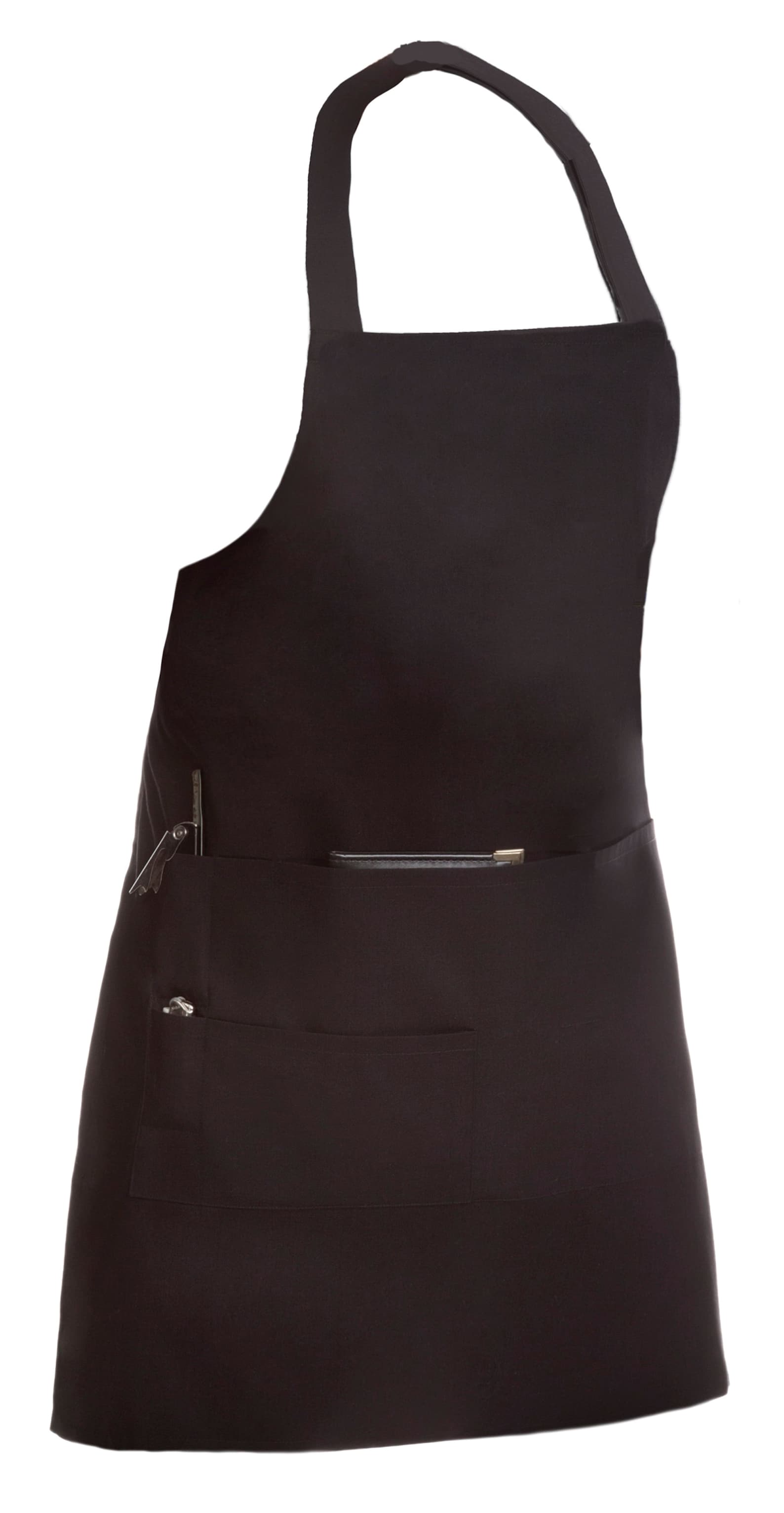 Full Black Bistro Bib Apron W/ Organizing Pockets • Made in USA - Etsy
