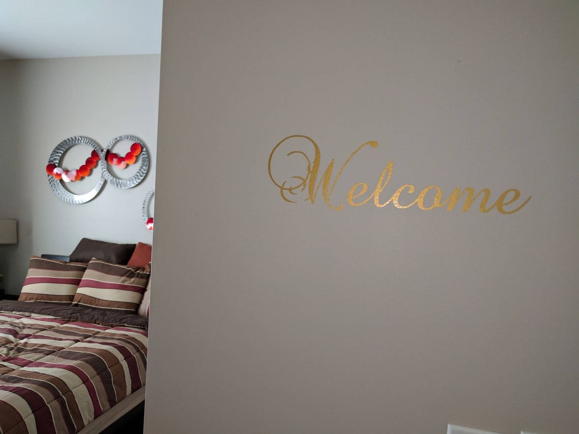 Welcome Home Decor Wall Art Decal Guest Bedroom Sticker Rustic - Etsy