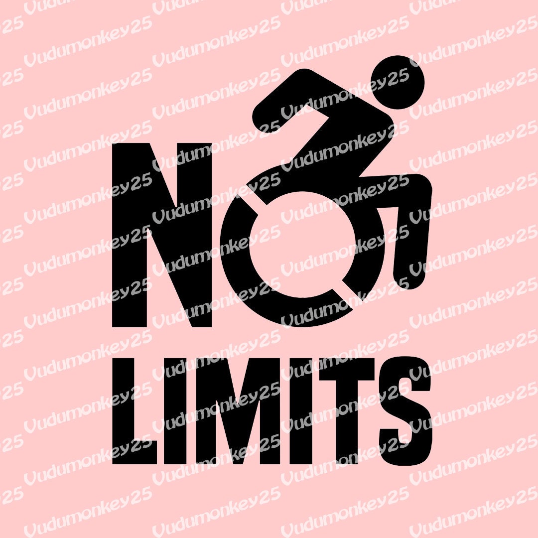 No Limits Decal Sticker Car Laptop Disabled Adaptive Handicap Parking ...