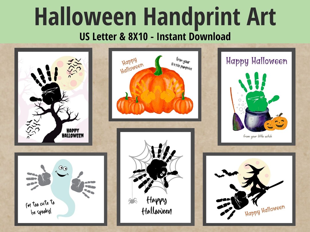 Halloween Handprint Art Fall Handprint Craft Halloween - Etsy